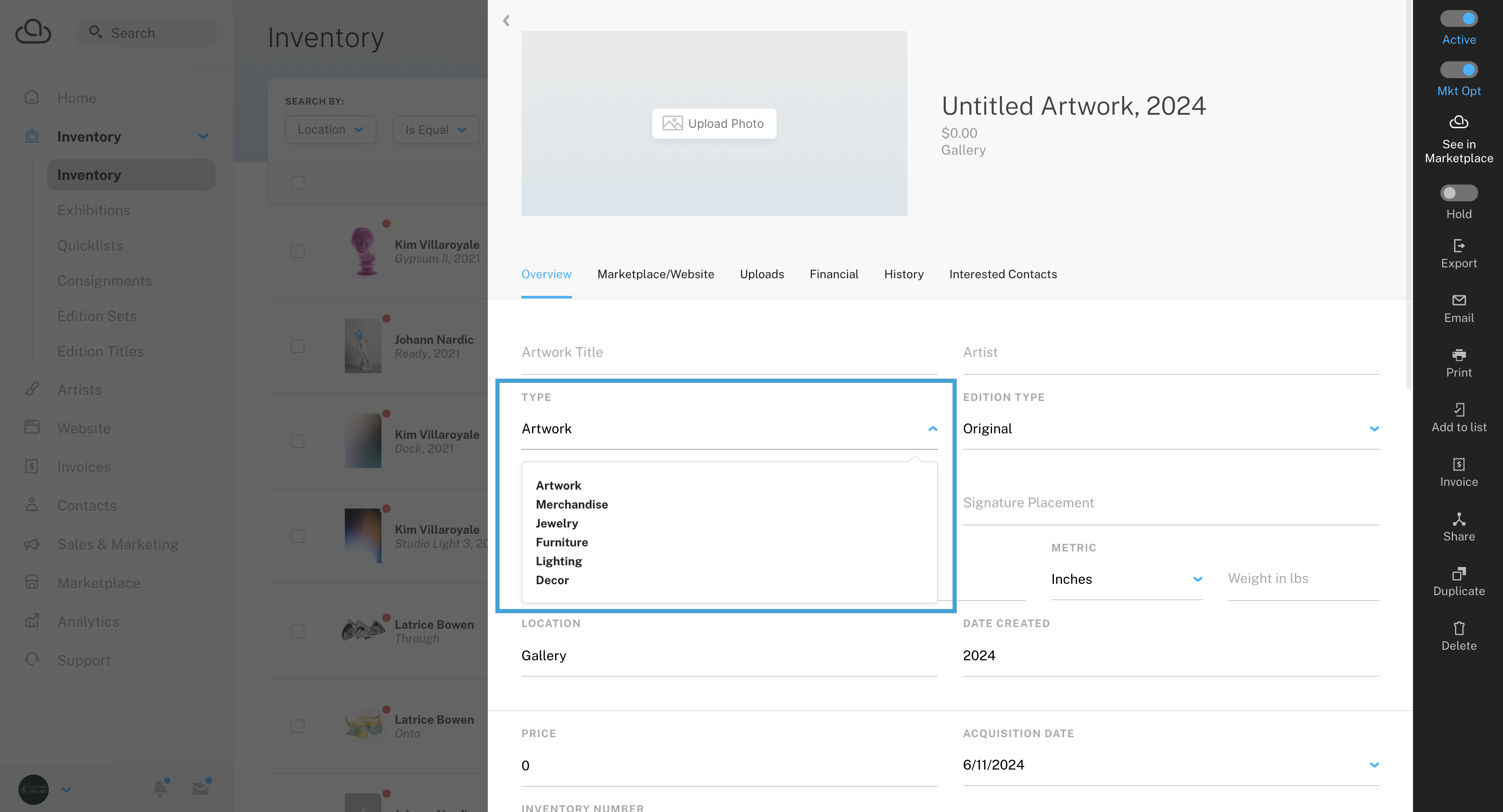 What Kind Of Inventory Does Artcloud Support